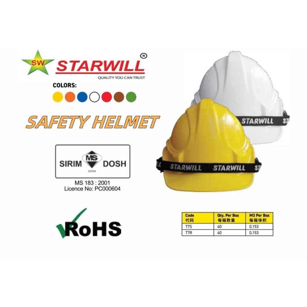 STARWILL SAFETY HELMET (SIRIM) | Shopee Malaysia