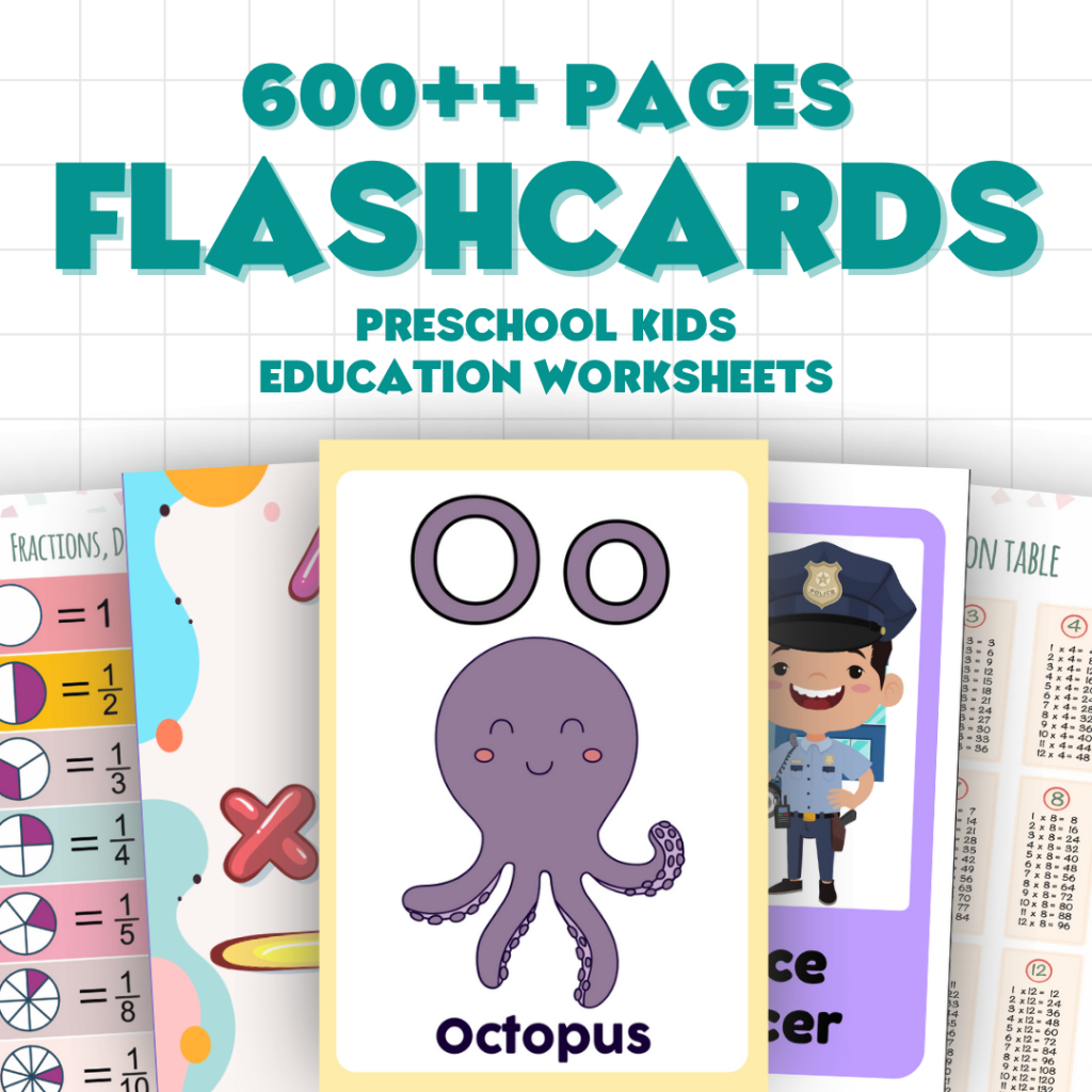 [PDF] 600++ Pages FLASHCARDS Preschool Kids Worksheets Bundle Preschool ...