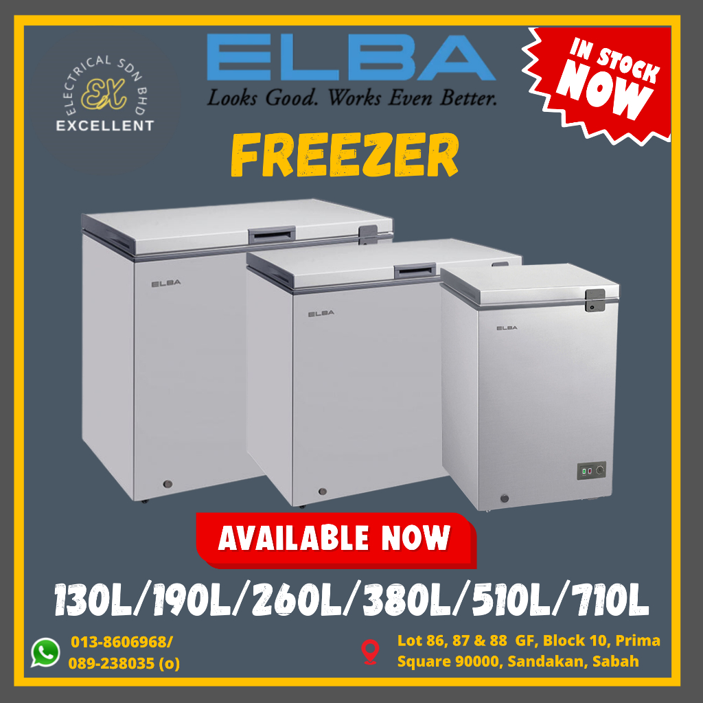 ELBA CHEST FREEZER 130l/190l/260l/380l/510l/710l | Shopee Malaysia