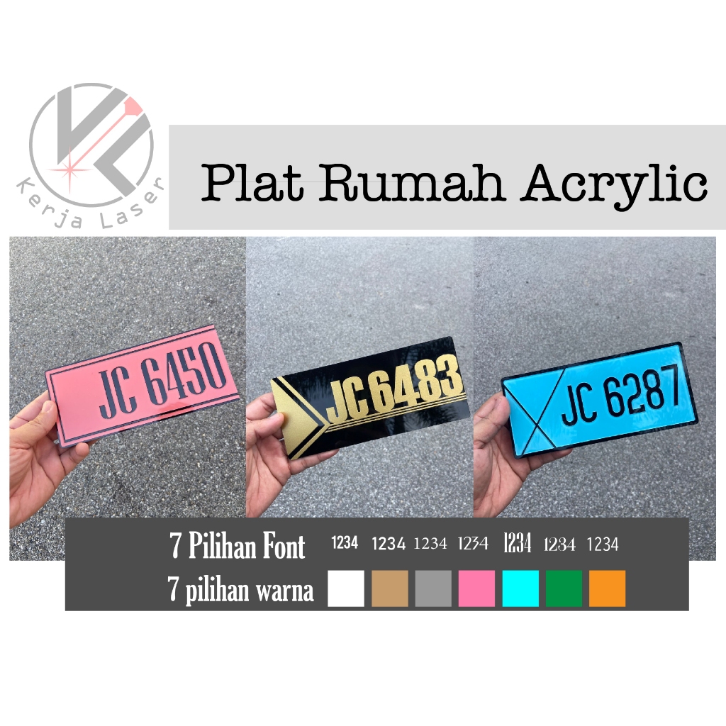 Modern Acrylic House Plate Plat Rumah No Plat Alamat Papan Tanda Rumah ...