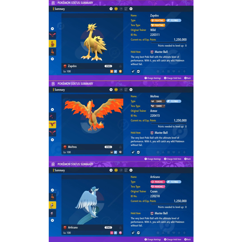 Pokemon Scarlet & Violet Event Shiny Galarian Birds | Shopee Malaysia