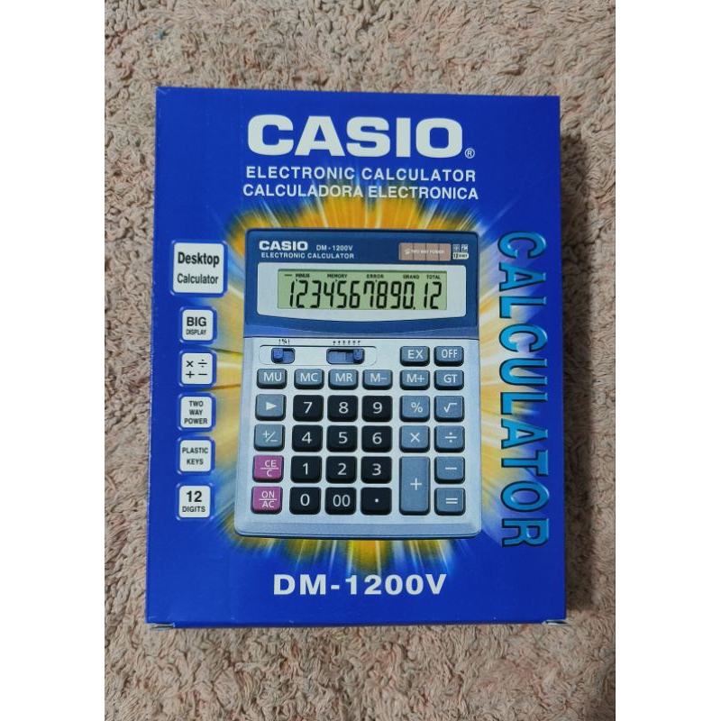 💥Ready stock💥Casio DM-1200v electronic 12-digits calculator big display 2 way power with 1 years ...