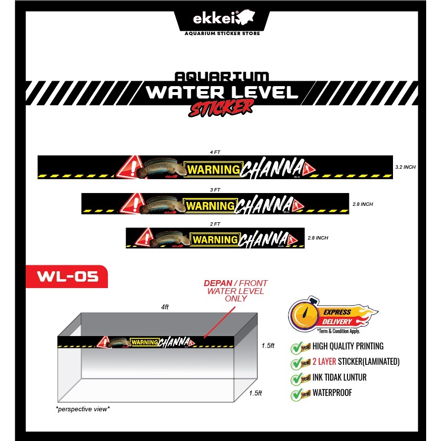STICKER WATER LEVEL AQUARIUM CHANNA_WL05 | Shopee Malaysia
