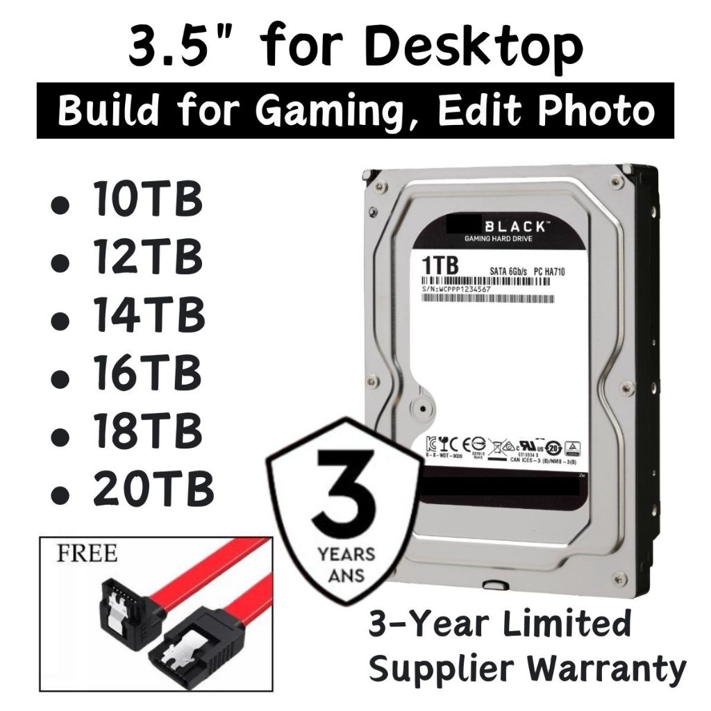 Hard Disk 10TB 12TB 14TB 16TB 18TB 20TB HDD 3.5" 7200rpm Internal Hard ...