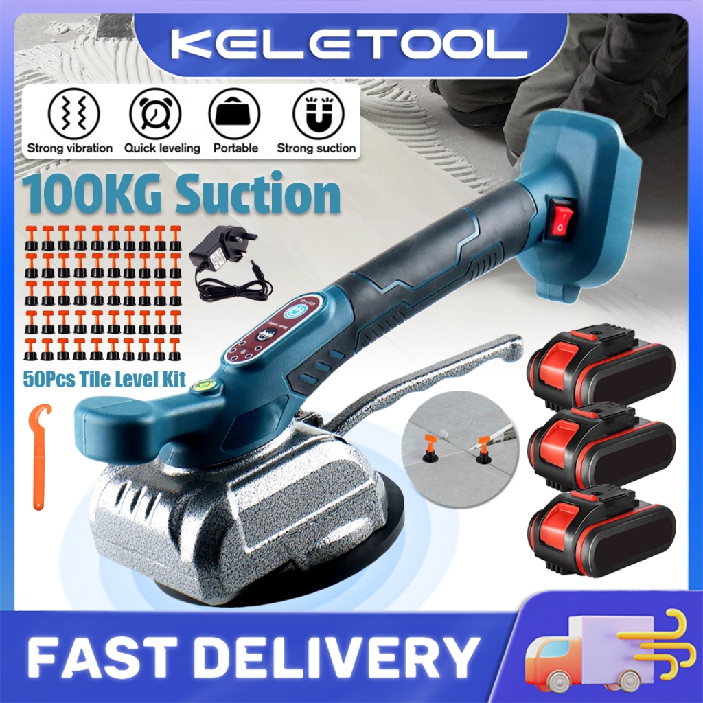 Tile Machine Vibrator 100kg Suction Cup Cordless Leveling Machine Floor