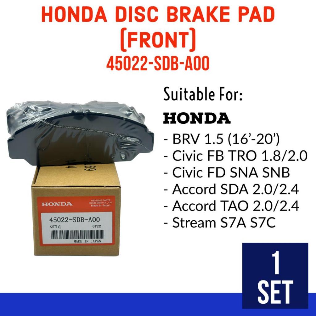 【100% ORIGINAL】HONDA BREK PAD DEPAN (45022-SDB-A00) - BRV/ CIVIC FB TRO ...