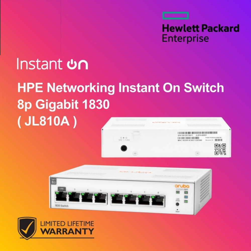 HPE Networking Instant On Switch 8p Gigabit 1830 ( JL810A ) | Shopee ...