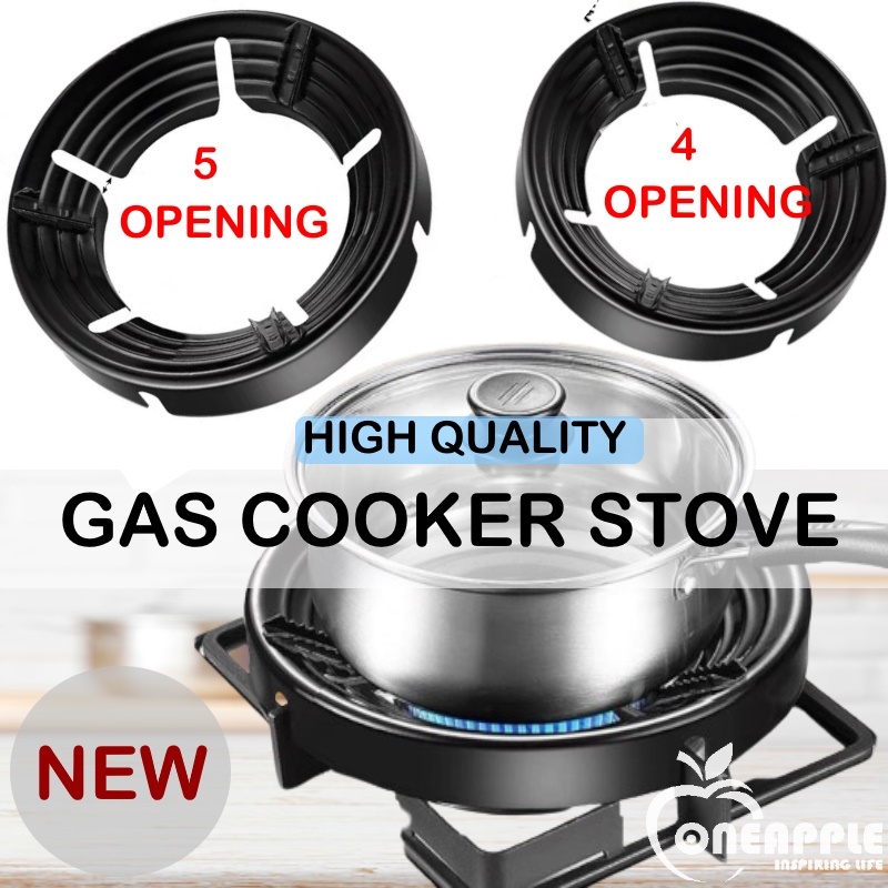 4/5 HOLE BLACK Gas Stove Windproof Gas Cooker Stove Anti Sleep Teeth ...
