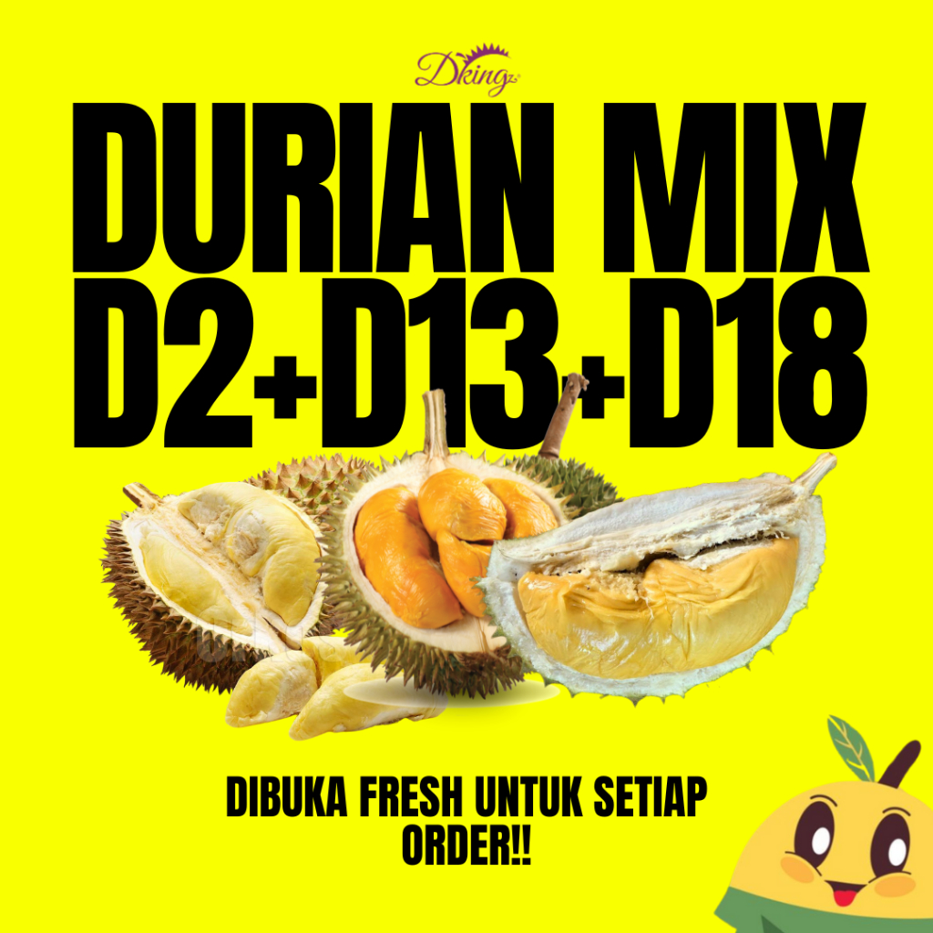 [SPECIAL LIVE PROMO] Mix 3 types ｜Campur 3 jenis Durian D2 + D13 +D18 ｜Fresh Durian ｜ Pulp 300g ...