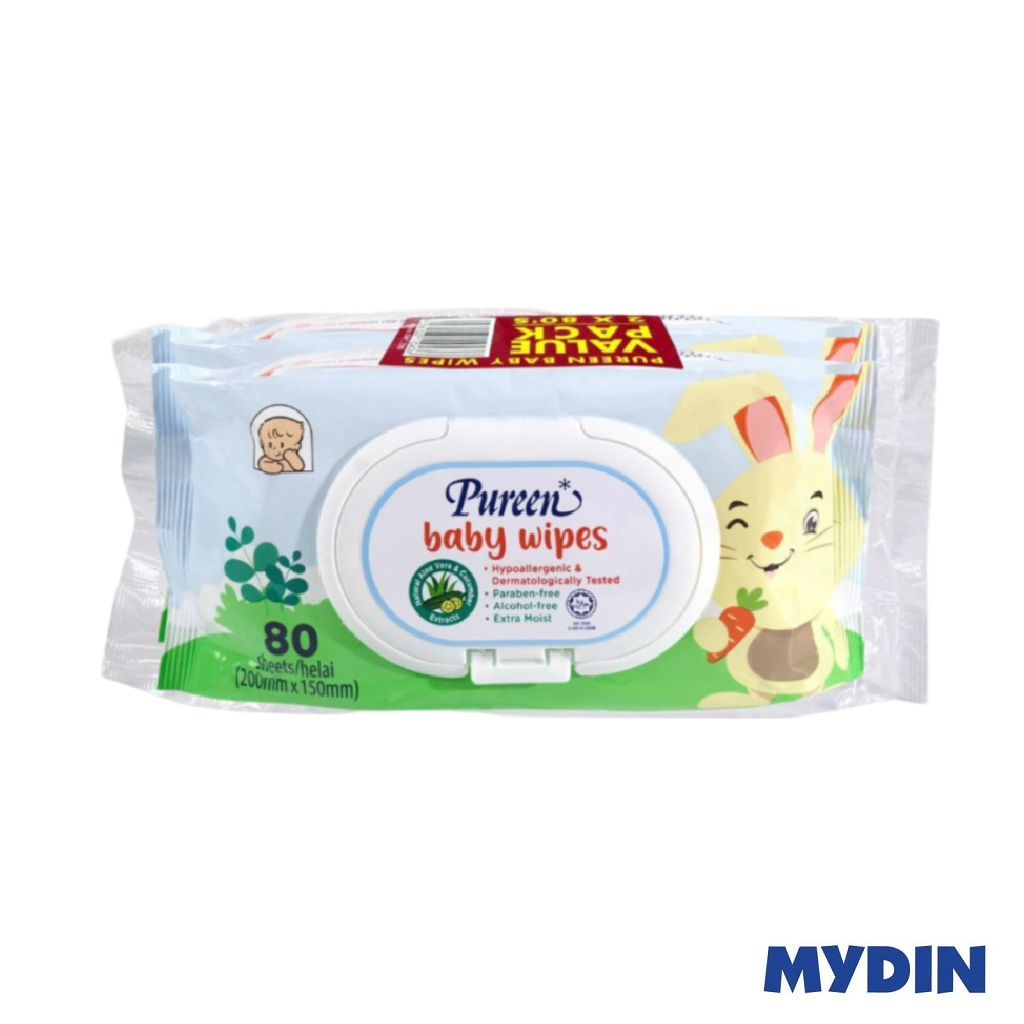 Pureen Baby Wipes - Blue (2 x 80's) | Shopee Malaysia