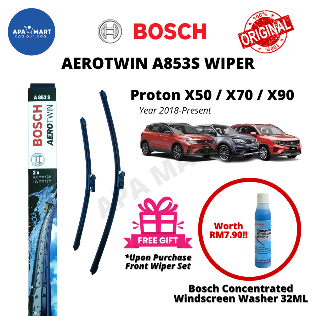 Genuine Bosch Aerotwin A853S Wiper for Proton X50 and Proton X70 (24 ...