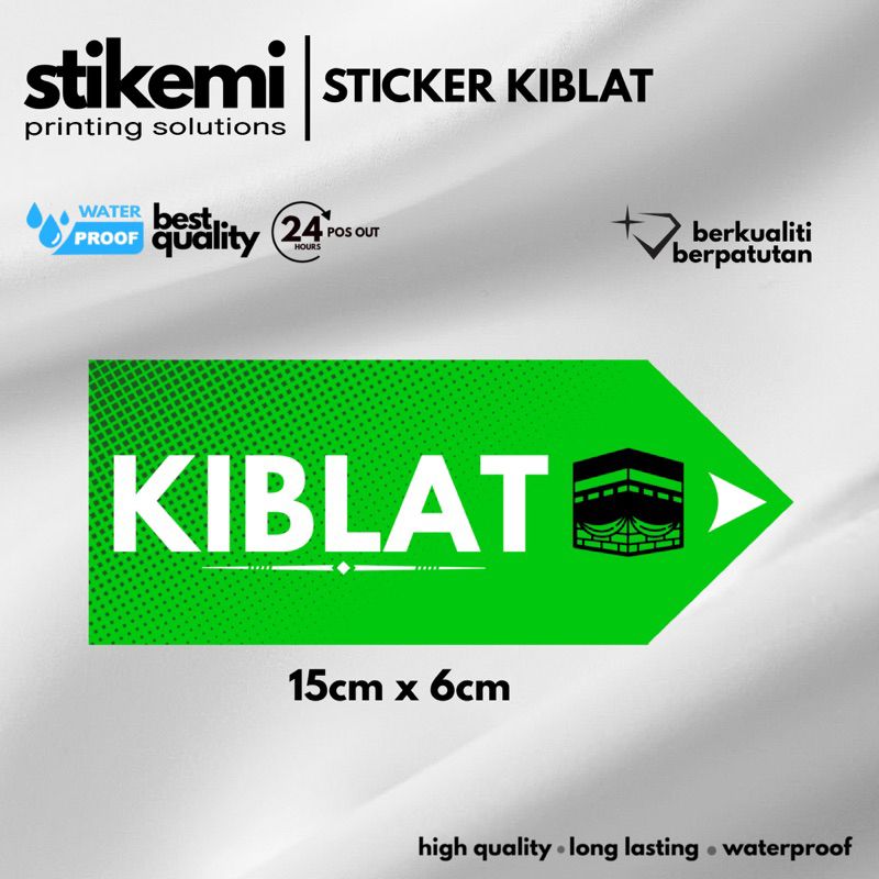 STICKER KIBLAT, KIBLAT SIGN, PELEKAT TANDA ARAH KIBLAT (HIGH QUALITY ...