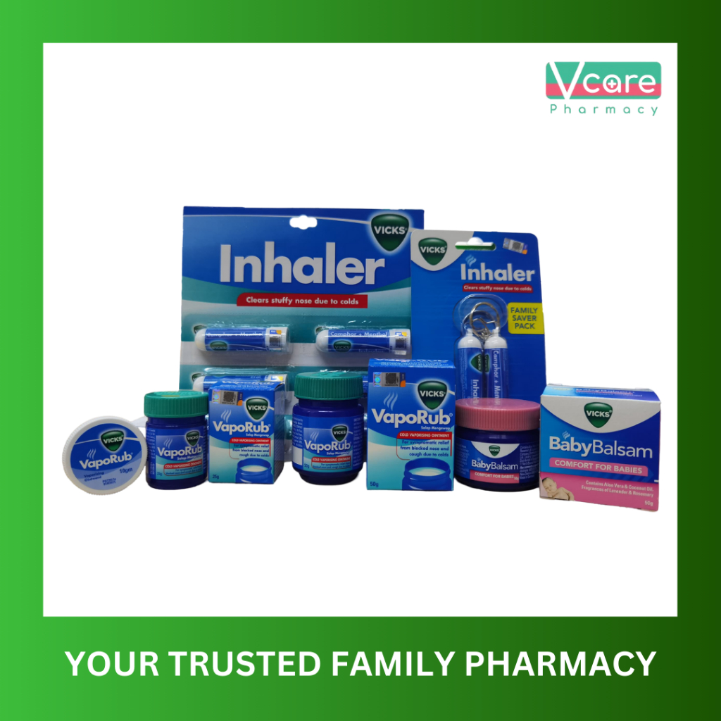 VICKS VAPORUB (10 G / 25G / 50G) / VICKS INHALER 0.5 ML / VICKS BABY ...