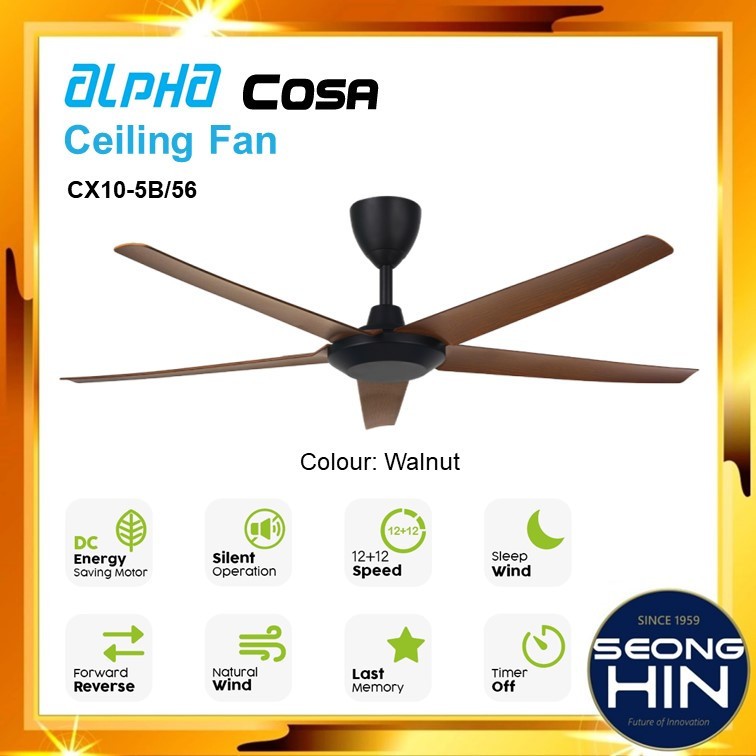 Alpha COSA 56" Ceiling Fan CX10 ABS Blade DC MOTOR REMOTE CONTROL 12 ...
