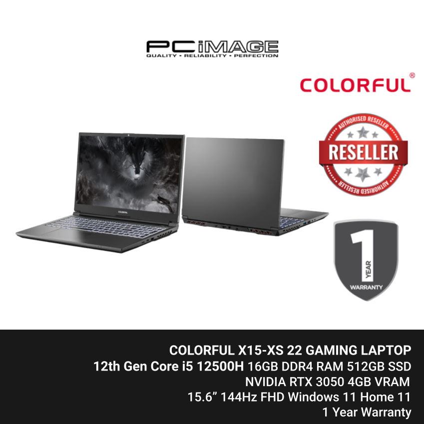 COLORFUL X15-XS22 GAMING LAPTOP - I5 12450H/RTX3050 4GB/16GB/512GB/15.6 ...