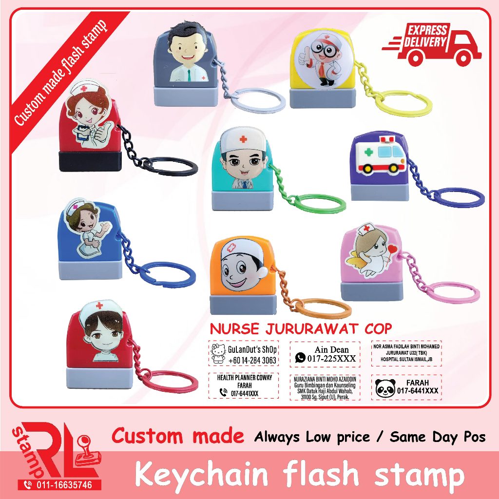 1027Z READY STOACK cop guru / cop nama stamp / stamp cop /cop jururawa /cop baju/teacher chop ...