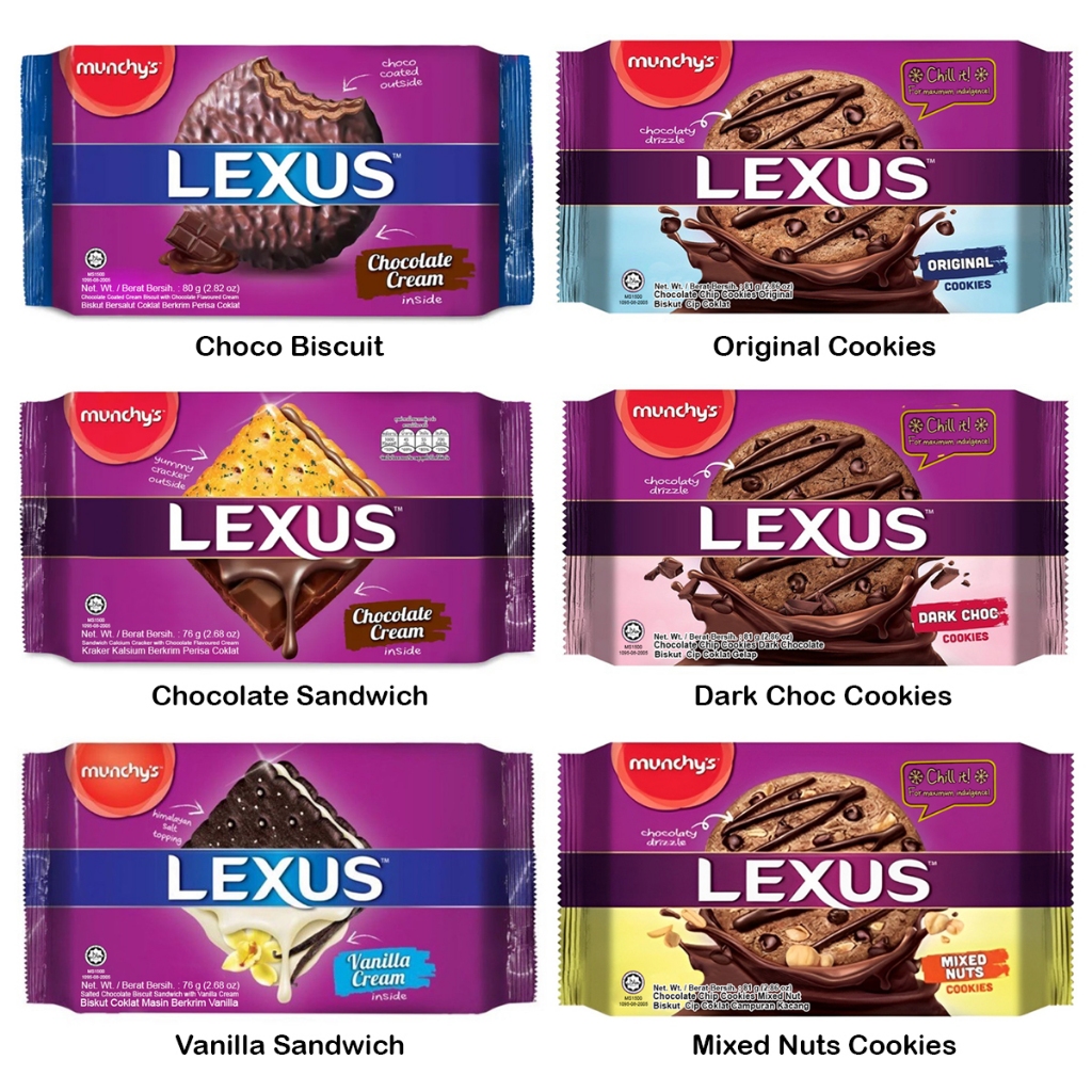 SKM Munchy's Lexus Choco Coated Cream (80g) /Chocolate (76g) / Vanilla ...