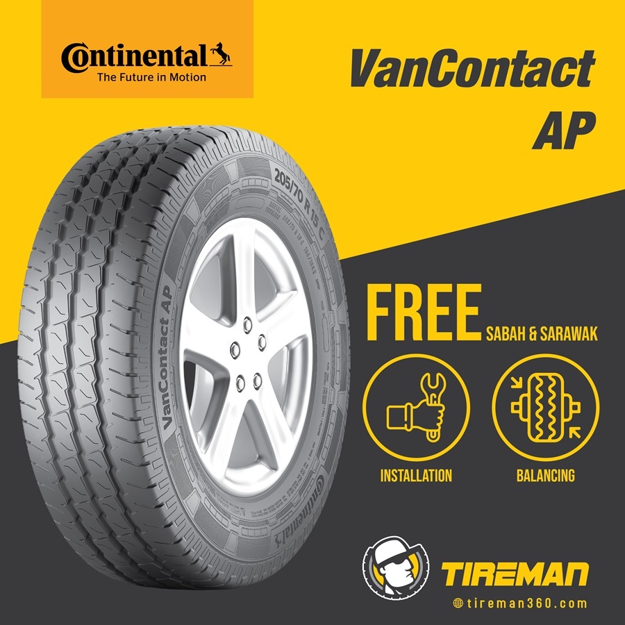 Continental Van Contact AP VANCO 195R15C 185/14C Tyre Inch Tayar Tire (FREE INSTALLATION ...