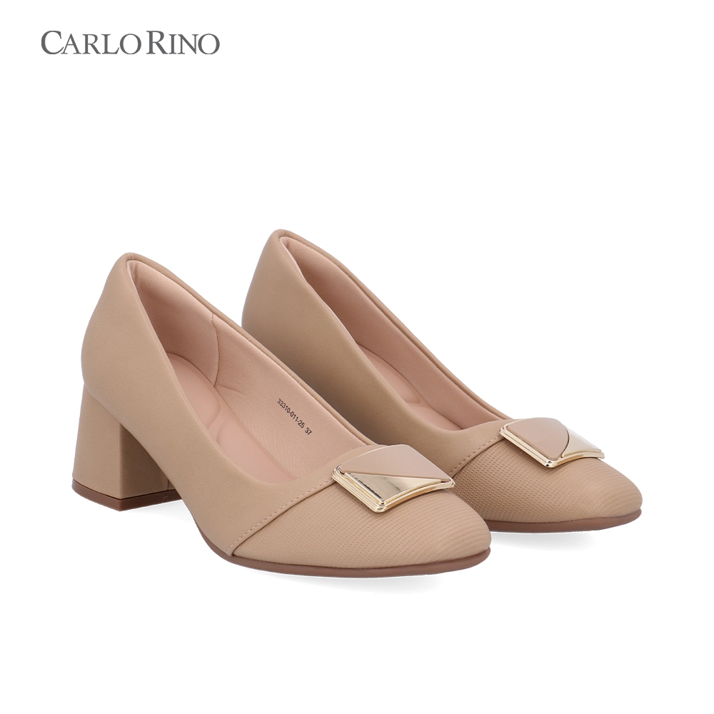 Carlo Rino Florence Block Heel Pumps - Medium Brown | Shopee Malaysia