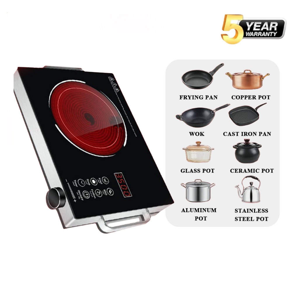 3500W Electric Ceramic Oven LCD Infrared Inverter Countertop Cooktop ...