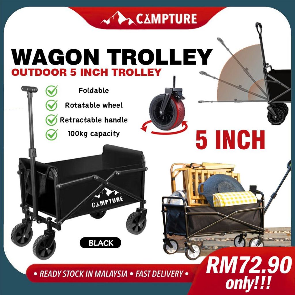 【CAMPTURE】5 Inch Outdoor Trolley Wagon Foldable Wagon Tool truck ...