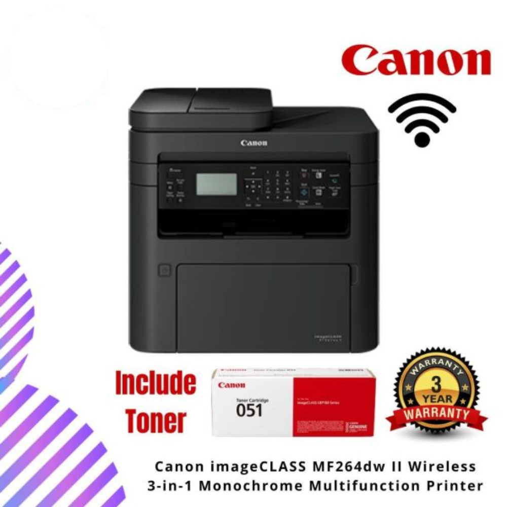 Canon imageCLASS MF264dw II Wireless 3-in-1 Monochrome Multifunction ...