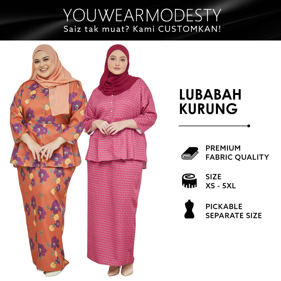 YouWearModesty Lubabah Baju Kurung Muslimah Plus Size Baju Kurung ...