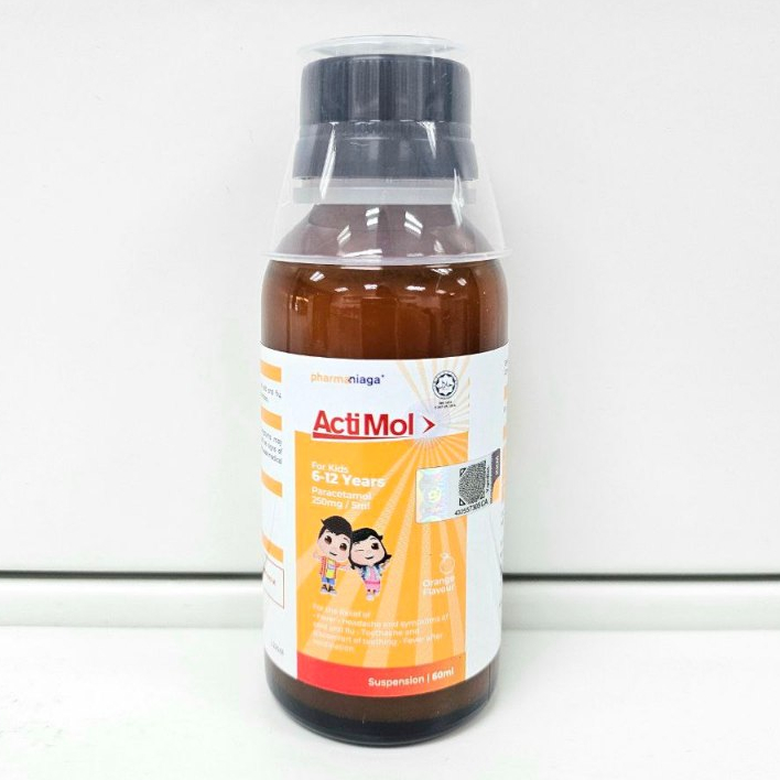 [Halal & KKM Approved] Paracetamol For Kids Actimol Syrup 250mg/5ml ...