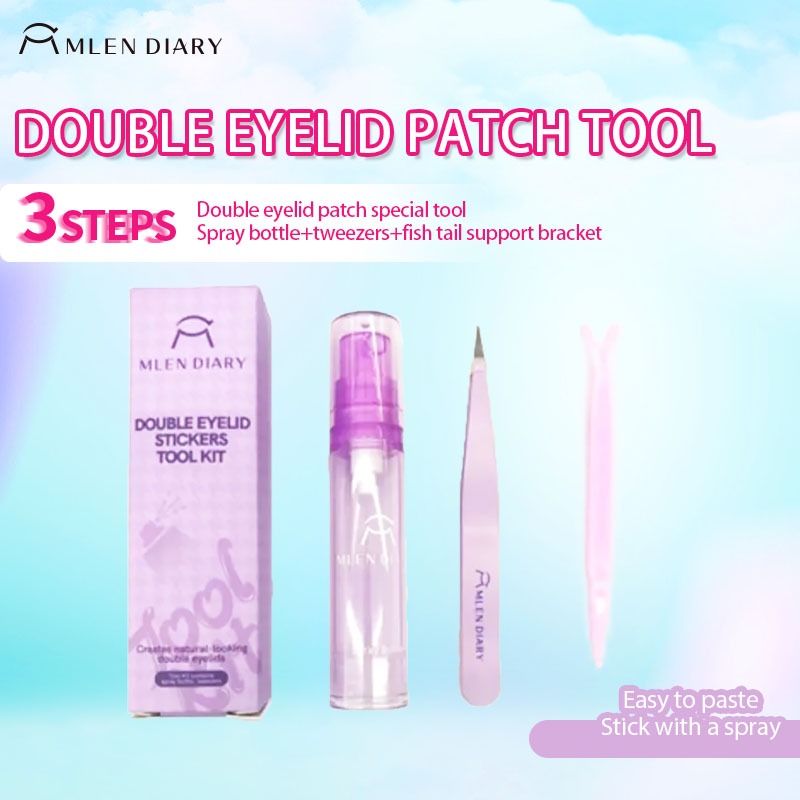 MLEN DIARY Lace double eyelid sticker tool spray bottle tweezers ...