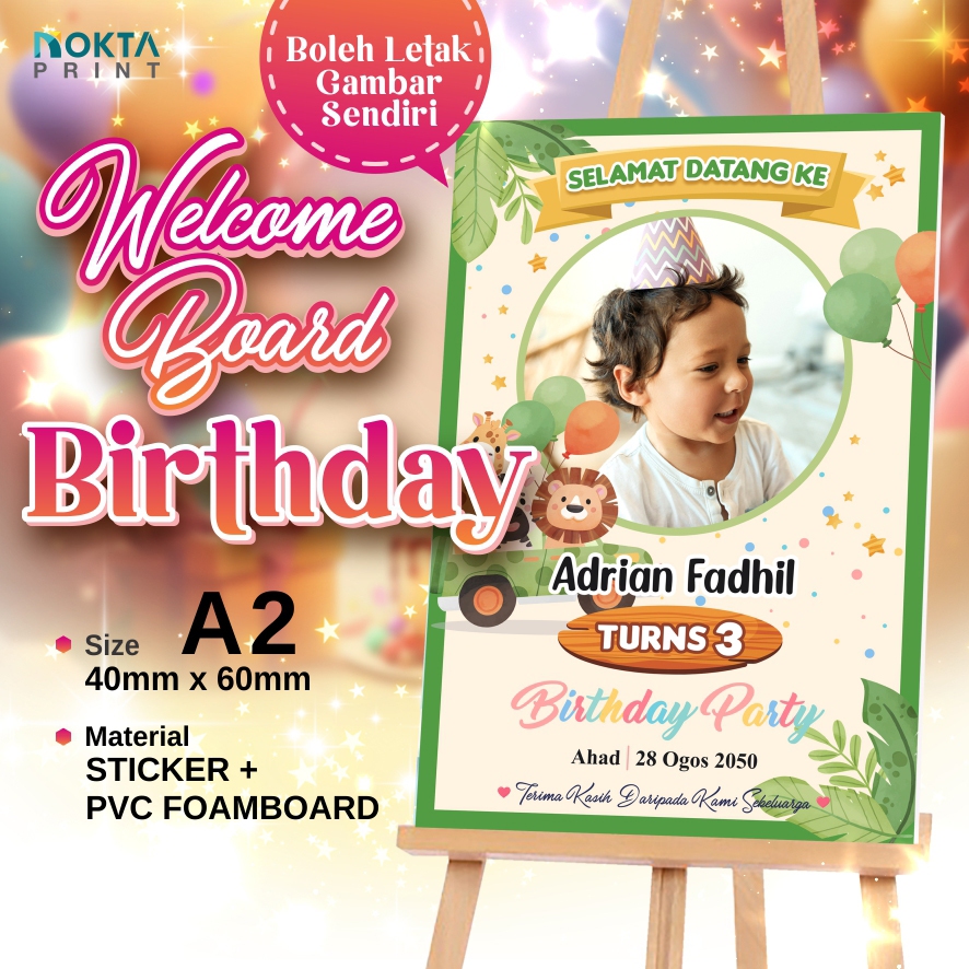 💖Welcome Board Birthday💖Hari Jadi Lahir Happy Birthday Welcome Board ...