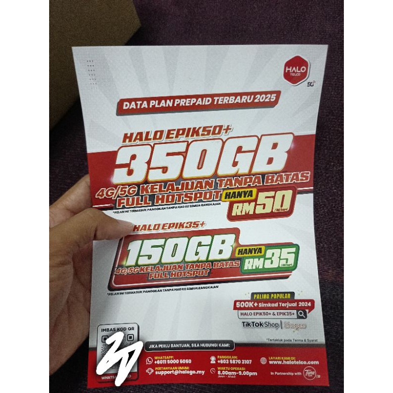 SIMKAD HALO TELCO TUNETALK 5G PLAN 350GB | Shopee Malaysia