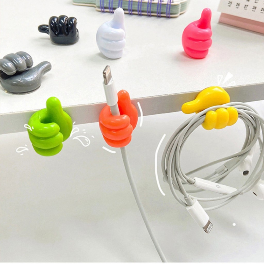 (2pcs) FREEGIFT WITH PURCHASE Thumb Hooks Adhesive Cable Holder Desk ...
