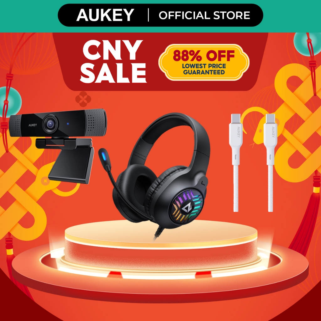 Aukey Brand Box (GH-X1 + PC-LM1E + CB-KCC101-WH) | Shopee Malaysia