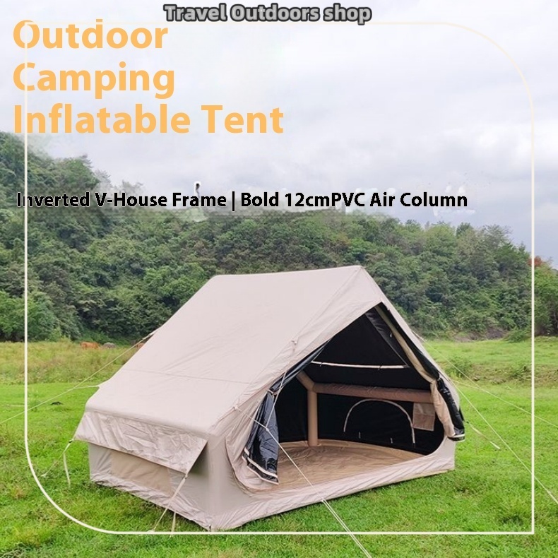 Black Rubber Automatic Inflatable Tent Sun Protection Outdoor Camping ...