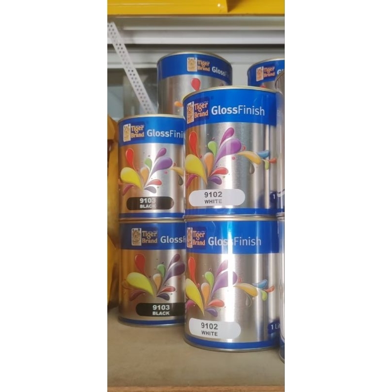 READY STOCK !!! Tiger Brand Gloss Finish Glossy Paint 1 litre (Black ...