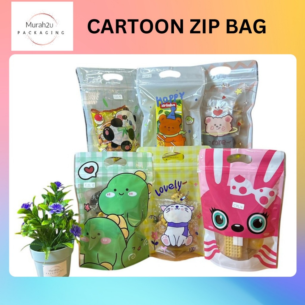10pcs Cartoon Frosted Resealable Storage Zip lock Stand Bag Cookies ...