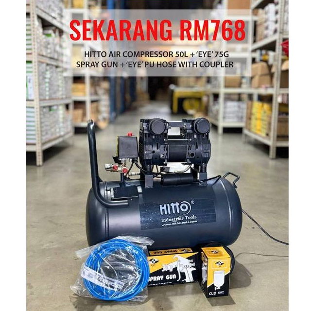 HITTO Pakej Kompressor Cat Motor 50L Angin Kompressor /Motor Kurang ...
