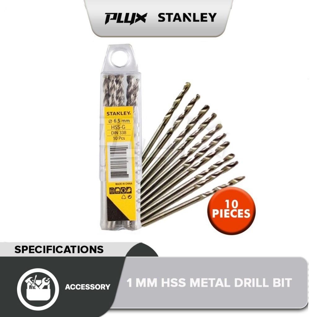 STANLEY HSS Metal Drill Bits 1MM / 1.5MM / 2MM / 3MM / 4.5MM X 10pcs | Shopee Malaysia