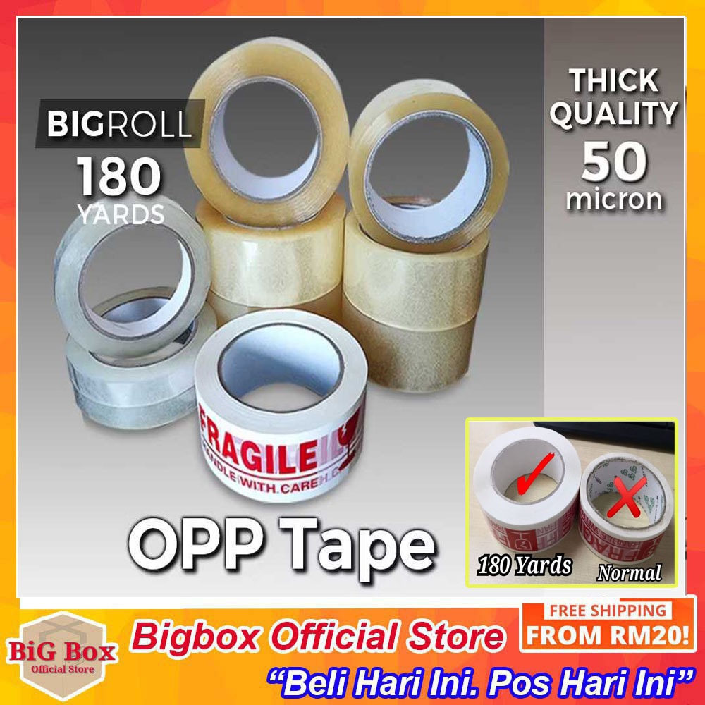 【Opp Tape】 OPP Clear Tape 48mm x 180 yard Packaging Fragile Tape ...