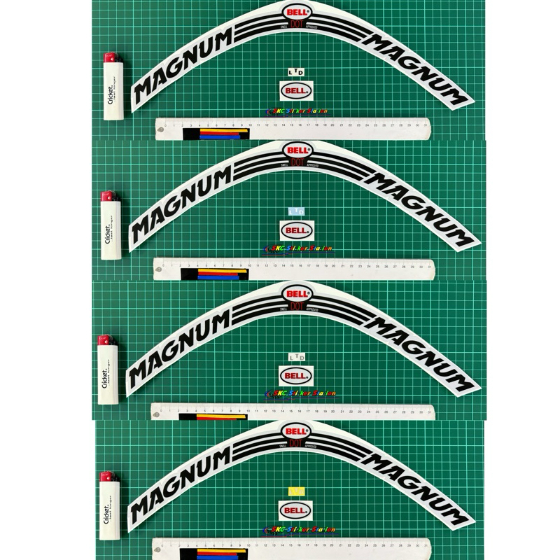 Bell Magnum LTD (Black/White/Silver) Sticker Helmet Reflective Designs ...