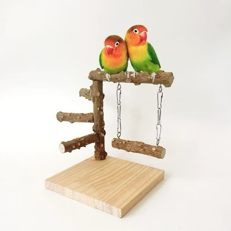 🔥Ready Stock🔥Bird Stand Tabletop Training Perch Parrot Wooden Play ...