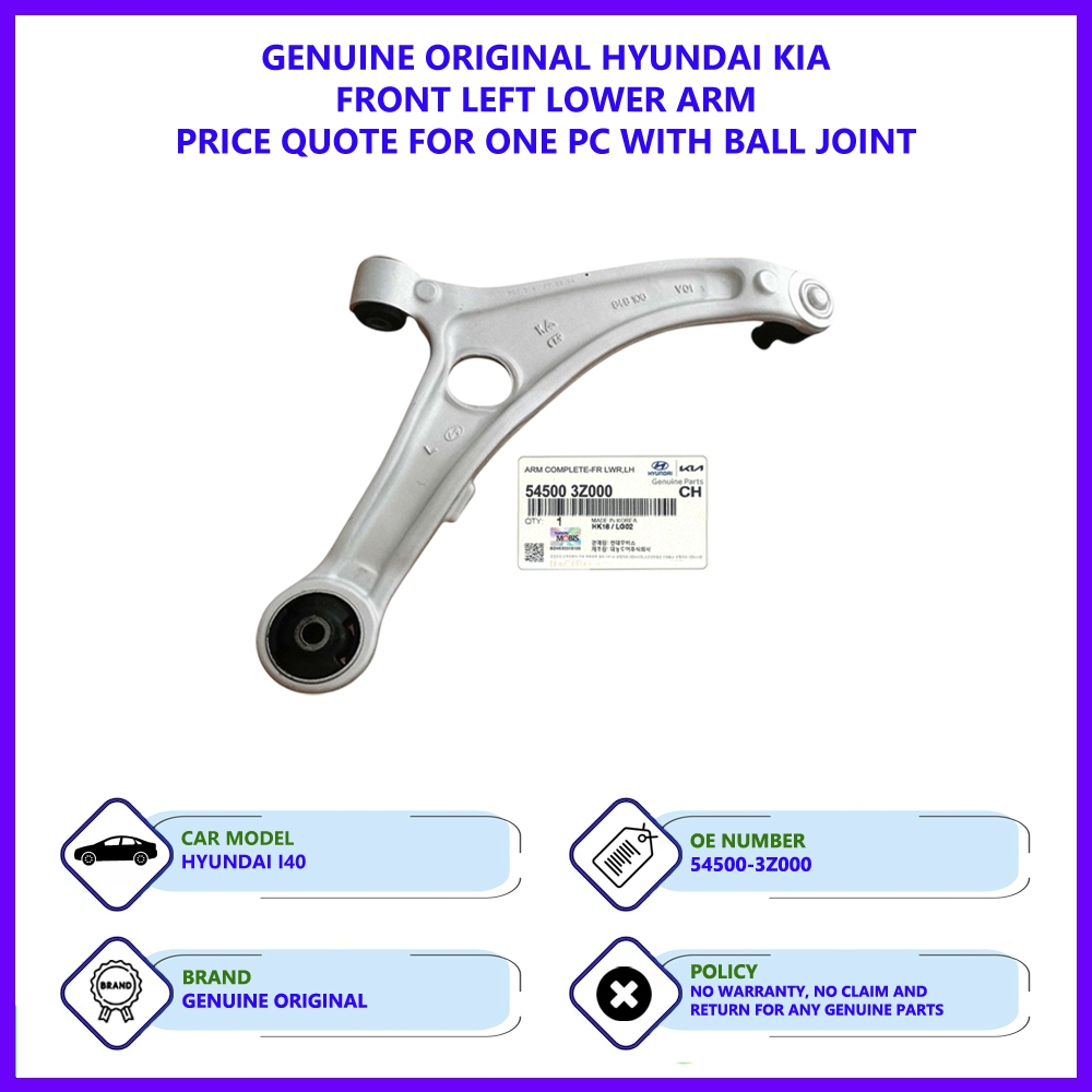 Hyundai I40 Genuine Original Front Suspension Lower Arm ( Left 54500 ...