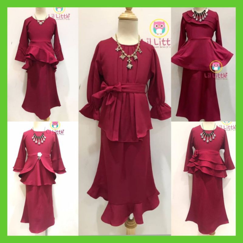 Lil Little PROMOTION Tema MAROON Baju Kurung Budak Perempuan Kids Como ...