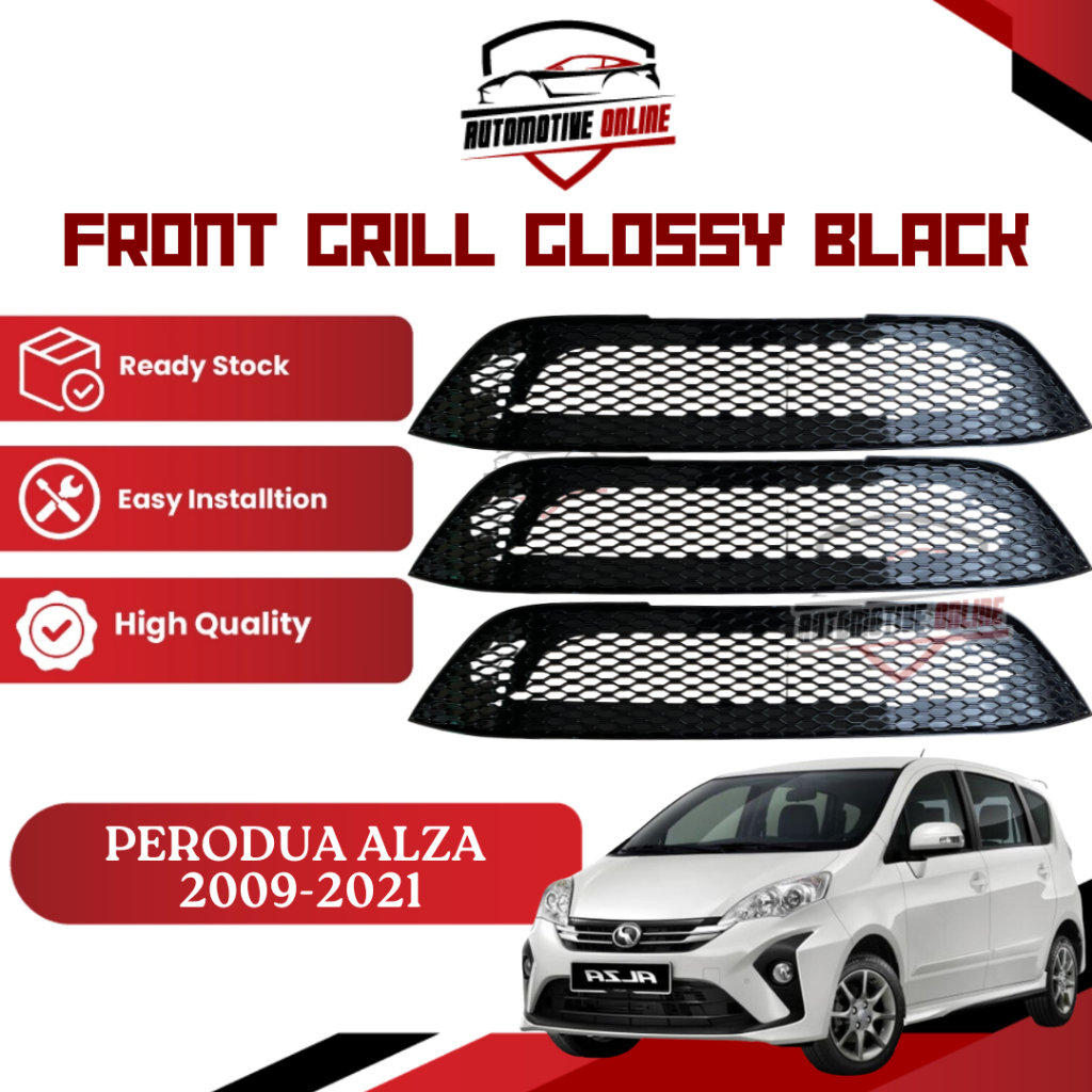 Perodua Alza 2014-2021 Front Grill Glossy Black Grilled Plug And Play ...
