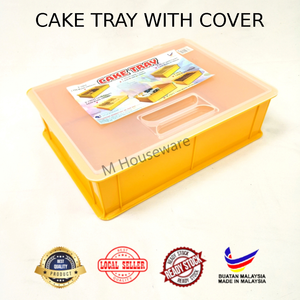 Cake tray with Cover Multi Functional Tray Storage Crate Bread Tray ...