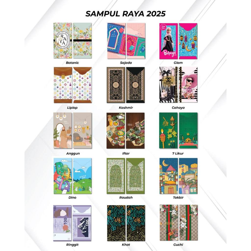 SAMPUL DUIT RAYA 2025 || DESIGN RARE|| 130GSM || | Shopee Malaysia