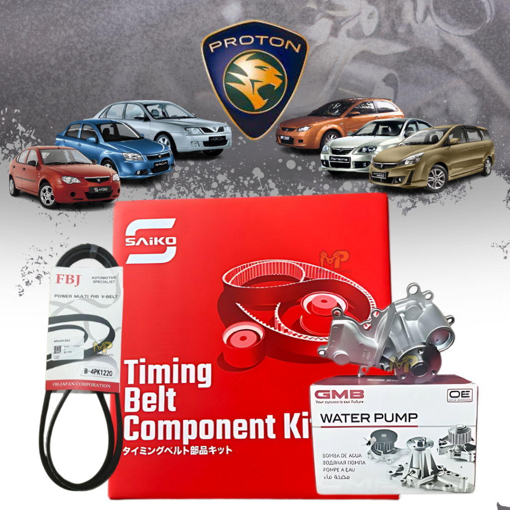 SAIKO Timing Kit Set + Water Pump + Fan Belt Proton PROTON GEN2 PERSONA ...