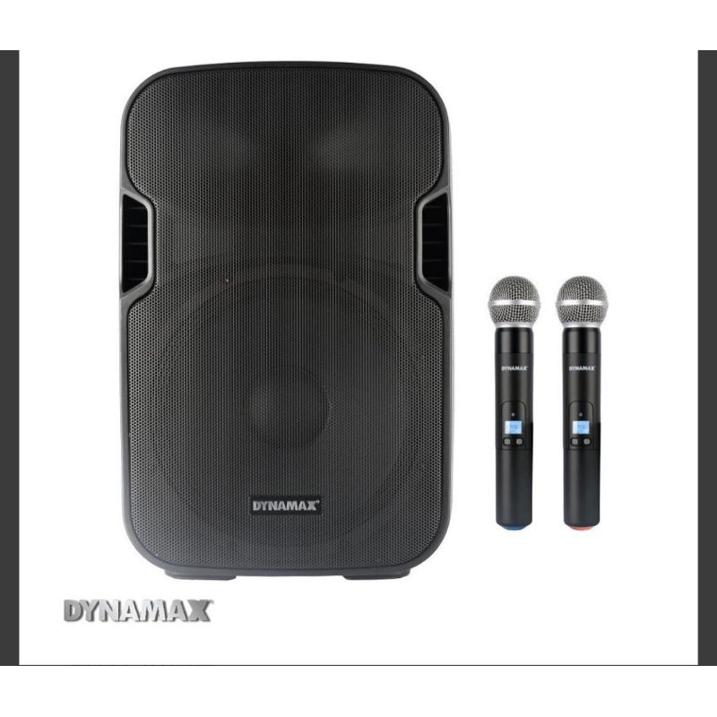 DYNAMAX TSL012 12" 100W BLUETOOTH PORTABLE PA SYSTEM SPEAKER WITH 2 PCS ...