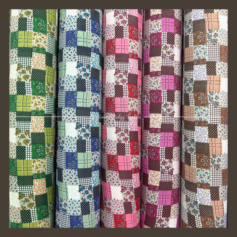 Patchwork Design Fabric / Polyester Cotton Fabric / Kain Tetron ...