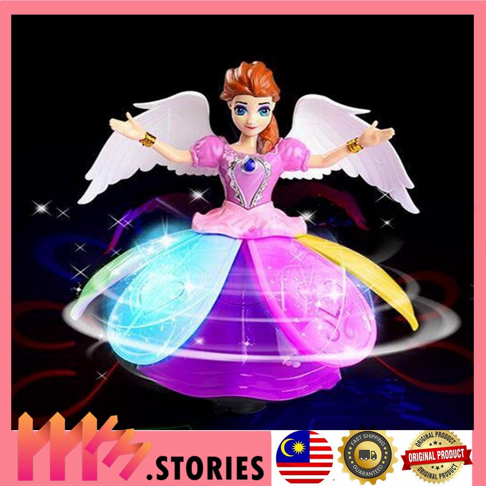 MM Stories Angel Girl Dancing Doll with 360 Rotation Flashing 3D Lights ...
